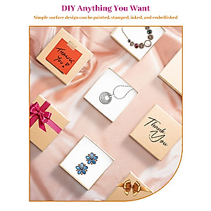 MESHA Cardboard Jewelry Gift Boxes For Shipping, Small Gift Box wtih Lids For Necklace Ring Bracelet Earring with Cotton Filled and Lids,Jewelry Box Bulk Brown 3.5x3.5x1 Inch 20 Pieces