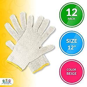 ABC String Knit Gloves Work Cotton Gloves for Men, Women Reusable Cotton Work Gloves, Breathable Working Grip Gloves
