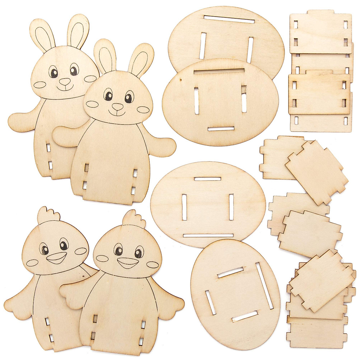 Baker Ross AT506 Easter Egg Cup Kits - Pack of 4, Creative Art and Craft Supplies for Kids to Make and Decorate