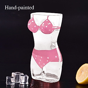 Cocktail Shot Glass, Transparent Funny Wine Glass, Body Shape Beverage Cups,Sexy Body Wine Glasses Drinking Glasses, Glassware Bar Decoration Cup, for Bars Birthday Party Decor(Pink 60ml)