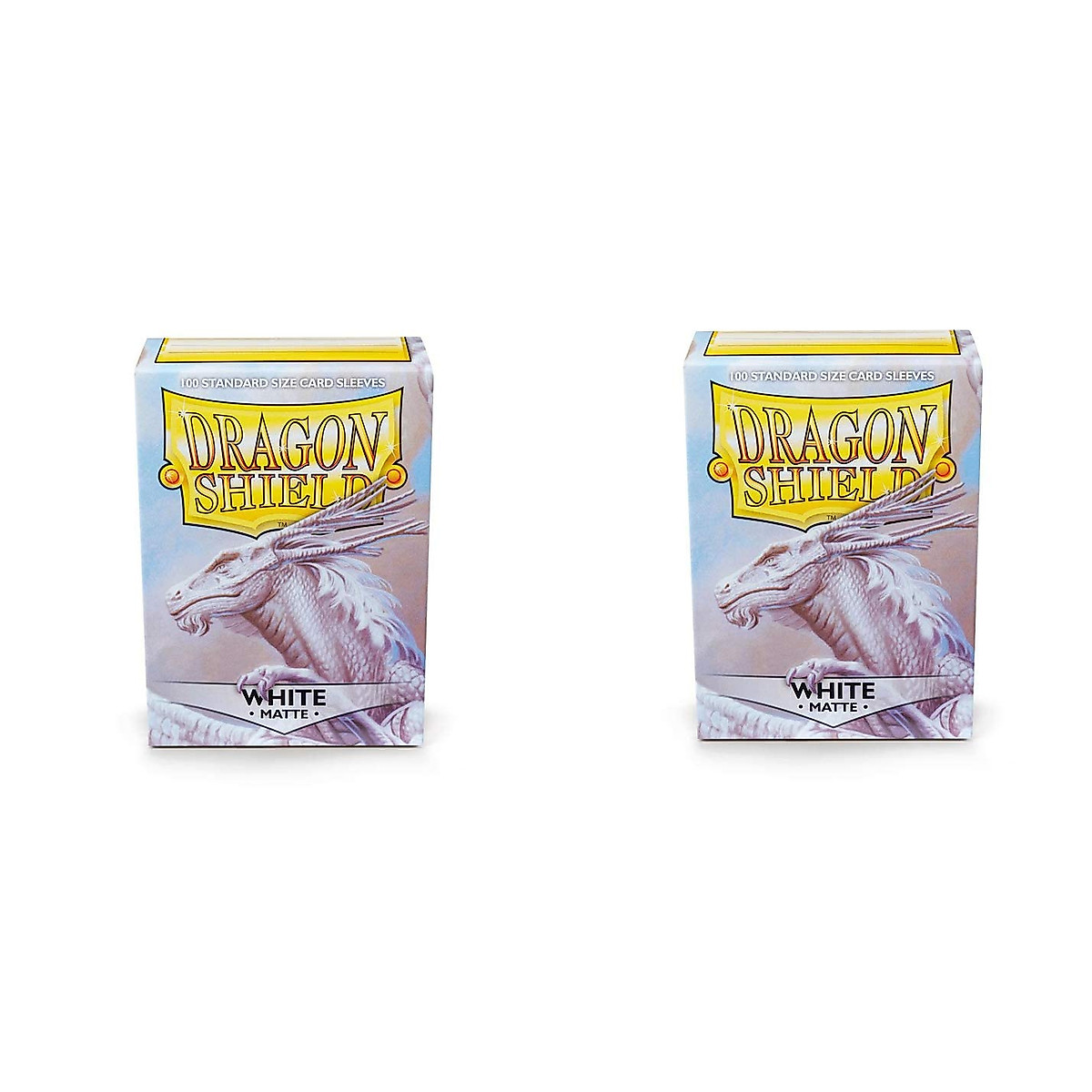 2 Packs Dragon Shield Matte White Standard Size 100 ct Card Sleeves Value Bundle! …