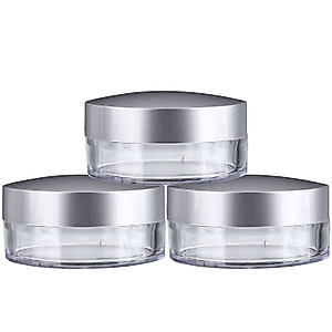 Hotop 3 Pieces 50 ml Plastic Empty Powder Case Face Makeup Jar Travel Kit Blusher Cosmetic Makeup Containers with Sifter and Lids