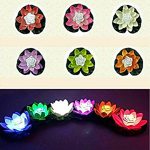 Jkapagzy 1 pcs Lamp LED Floating Flower Lamps Lamps On Water Swimming Pool Garden Decoration Decoration Fountain Light Water