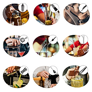 25-Piece Cocktail Shaker Set with Bamboo Stand, 304 Stainless Steel Bartender Kit, Professional Martini Shaker Bar Tool Set for Drink Mixing, Home, Bar, Party (Gun-Metal Black)