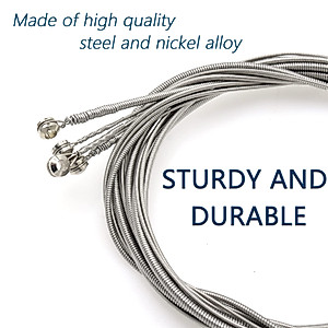 Cheerock Stainless Steel 4 String Bass Strings Replacement Set, Acoustic Bass Strings, Electric Bass String, 4 String Bass Instrument Accessories