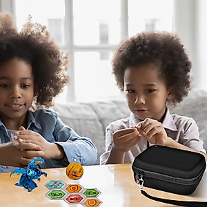 Case Compatible with Bakugan Figures, BakuCores and Armored Alliance, Collectible Action Figures, Mini Toys Container Carrying Box for Bakugans Trading Cards (Bag Only) - Black