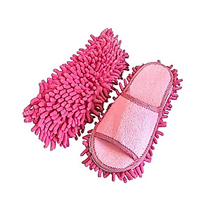 figatia Lazy Mop Slippers Cleaning Sandals Comfortable Cleaner Unisex Silent Mopping Slippers Cleaning Shoes for Floor Polishing Bedroom Bathroom, Pink