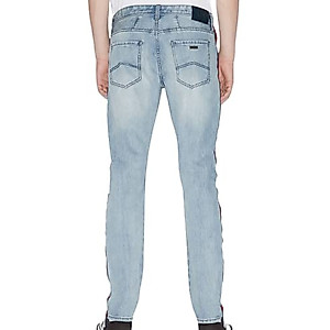A|X ARMANI EXCHANGE Men's Five Pocket Jean with Logo, Indigo Denim, 32