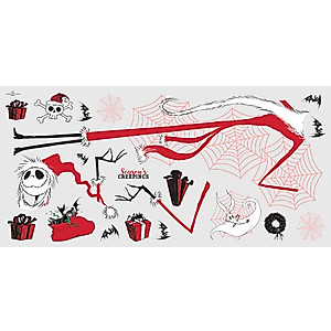 RoomMates RMK5411GM Nightmare Before Christmas Holiday Decal, Red