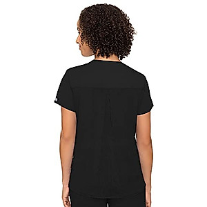 Med Couture Touch Women's V-Neck Knit Back Top, Black, Medium