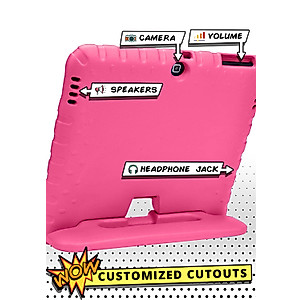 Cooper Dynamo [Rugged Kids Case] Protective Case for Samsung Galaxy Tab 4 10.1, Galaxy Tab 3 10.1 2013/2014 Released only | Child Proof Cover with Stand, Handle (Pink)