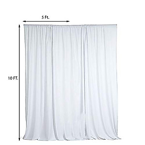 BalsaCircle 10 ft x 10 ft White Polyester Photography Backdrop Drapes Curtains Panels - Wedding Decorations Home Party Reception Supplies