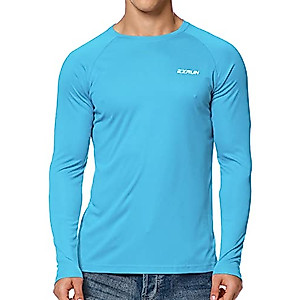 EZRUN Mens Sun Protection Swim Shirt Lightweight UV Sun Shirts Quick Dry UPF 50+ Fishing Shirts