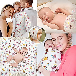 Koo-dib Baby Muslin Swaddle Blanket The Comfy Swaddles Sack 0-3 Months Receiving Baby Blanket Set of 5 Newborn Essentials Must Haves are Swaddle Blankets Baby Girl 30x30 Inches Infant Wraps