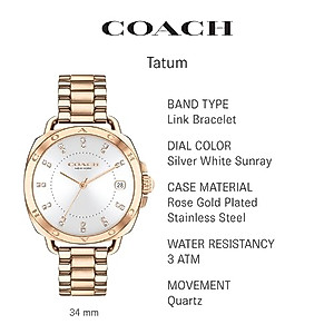 Coach Tatum Women's Watch | A Fusion of Sporty Sophistication | Designed for Every Occasion (Model 14504158)