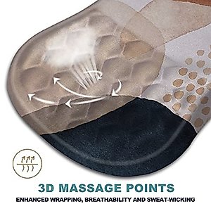 Ergonomic Mouse Pad with Wrist Rest Support, Massage Design Mouse pad Relief Carpal Tunnel Pain, Entire Memory Foam Non-Slip Mouse Pad, Computer Mouse Pads for Wireless Mouse Pad, Cool Boho Stone