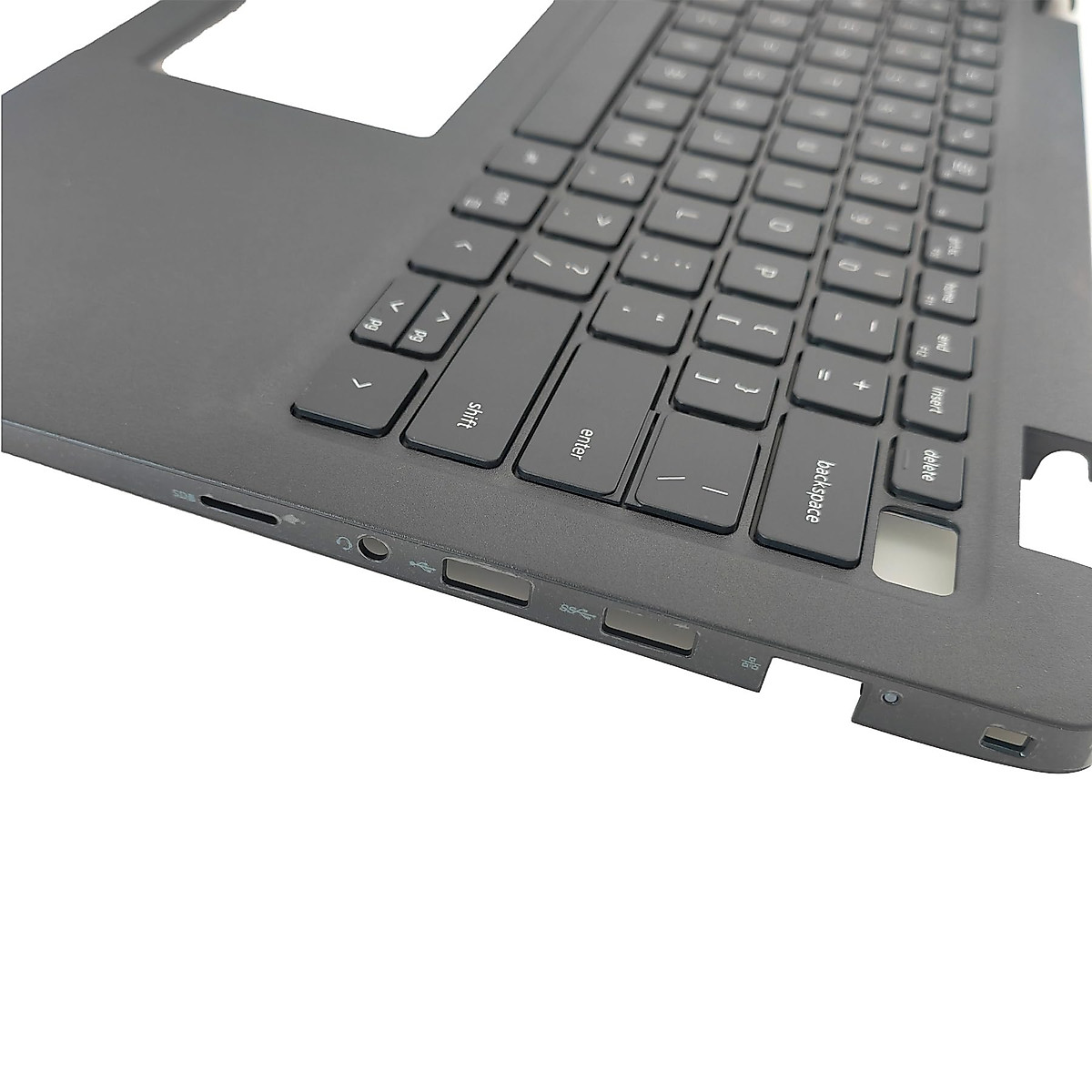 Jxjslp Replacement Upper Case Palmrest for DELL Latitude 3420 E3420 Series Laptop US Layout Non-Backlit Keyboard Assembly 4PX9K 04PX9K Black