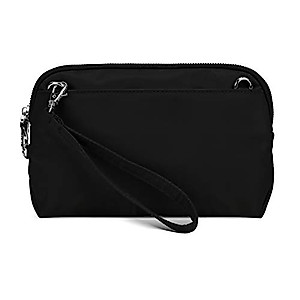 Travelon Women's Anti-Theft Tailored Convertible Crossbody Clutch, Onyx, One Size