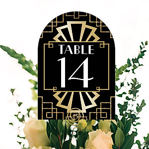 Big Dot of Happiness Roaring 20’s - 1920s Art Deco Jazz Party Double-Sided 5 x 7 inches Cards - Table Numbers - 1-20