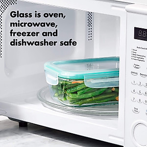 OXO Good Grips 8 Piece Smart Seal Airtight Glass Round Container Set,Blue