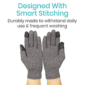 Vive Compression Arthritis Gloves - Comfortable Fit for Men and Women - Full Finger for Rheumatoid, Osteoarthritis