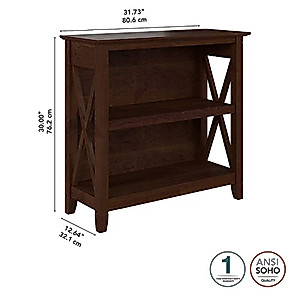 Bush Furniture Key West Small 2 Bookcase in Bing Cherry