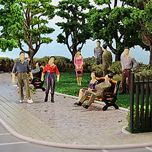 P50 Model Trains Architectural 1:50 O Scale Painted Figures O Gauge Sitting and Standing People for Miniature Scenes New (50PCS)