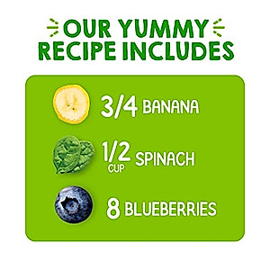 Happy Tot Organics Super Bellies Stage 4, Organics Bananas, Spinach & Blueberries, 4 Ounce Pouch, 16 Count
