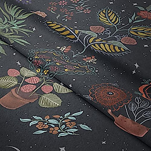 PATCHWORK Botanical Moon Phase Tapestry, Moonlit Garden Wall Hanging Nature Floral Plant Tapestries Mysterious Tapestry Gift Art Home Bedroom Decor Living Room (51.2 inch x 59.1 )