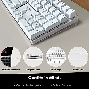 Macally Backlit Mechanical Keyboard for Mac - Quality You Can Feel - Classic Mac Mechanical Keyboard with Brown Switches for Comfortable Typing - 104 Key Apple Keyboard Wired USB with Weighted Base