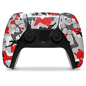 WraptorSkinz Skin Wrap compatible with Sony PS5 DualSense Controller Sexy Girl Silhouette Camo Red (CONTROLLER NOT INCLUDED)