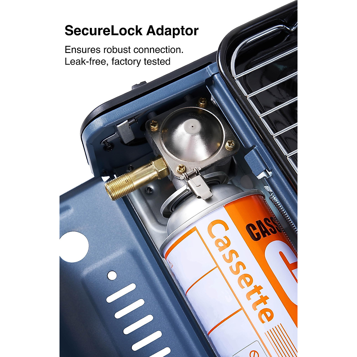 Sizzle Goods Portable Butane Gas Grill with Iwatani Style Stainless Steel Cooking Grate and Nonstick Griddle, Indoor Tabletop Stove, Camping, Korean BBQ, Japanese Yakitori, Yakiniku, Asador Fugitivo