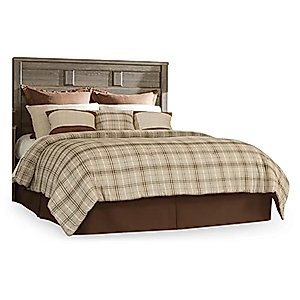 Signature Design by Ashley Juararo Rustic Panel Headboard ONLY, Queen, Weathered Brown