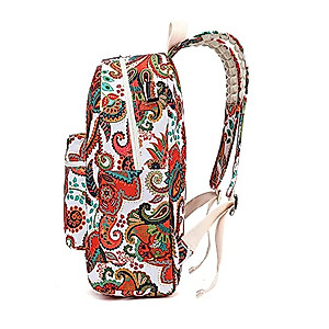 Canvaslove Paisley Waterproof laptop backpack with Massage Cushion Straps and USB charging port for laptop up to 15 inch Men Women Student Outdoor Travel Backpack
