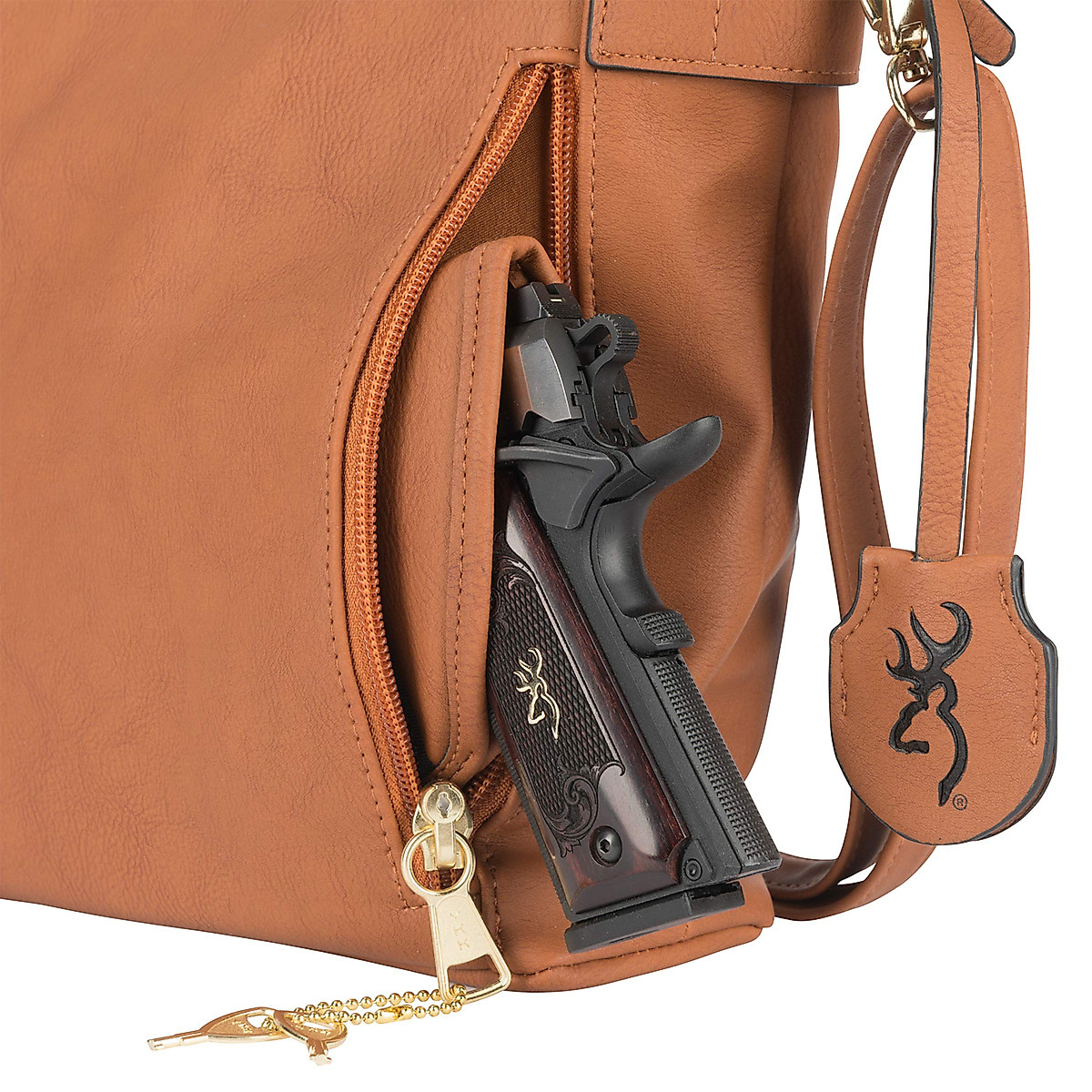 Browning Women's Concealed Carry Purse, Premium Holstered Handbag with Safety Locking Option, Catrina, One Size