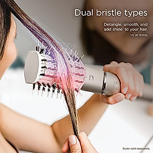 Shark XSKHD4PBA FlexStyle Paddle Brush, Attachment for FlexStyle Blow Dryers, Hair Drying & Styling Tool, Hot Air Brush Straightening for Straight, Wavy, Curly, and Coily Hair, Stone