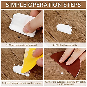 DEWEL Wood Putty, White Wood Filler, New Upgrade Wood Putty Filler Paintable, Stainable, Sandable, Wood Furniture Repair Kit Quickly Restore Wood Hole, Floor, Door