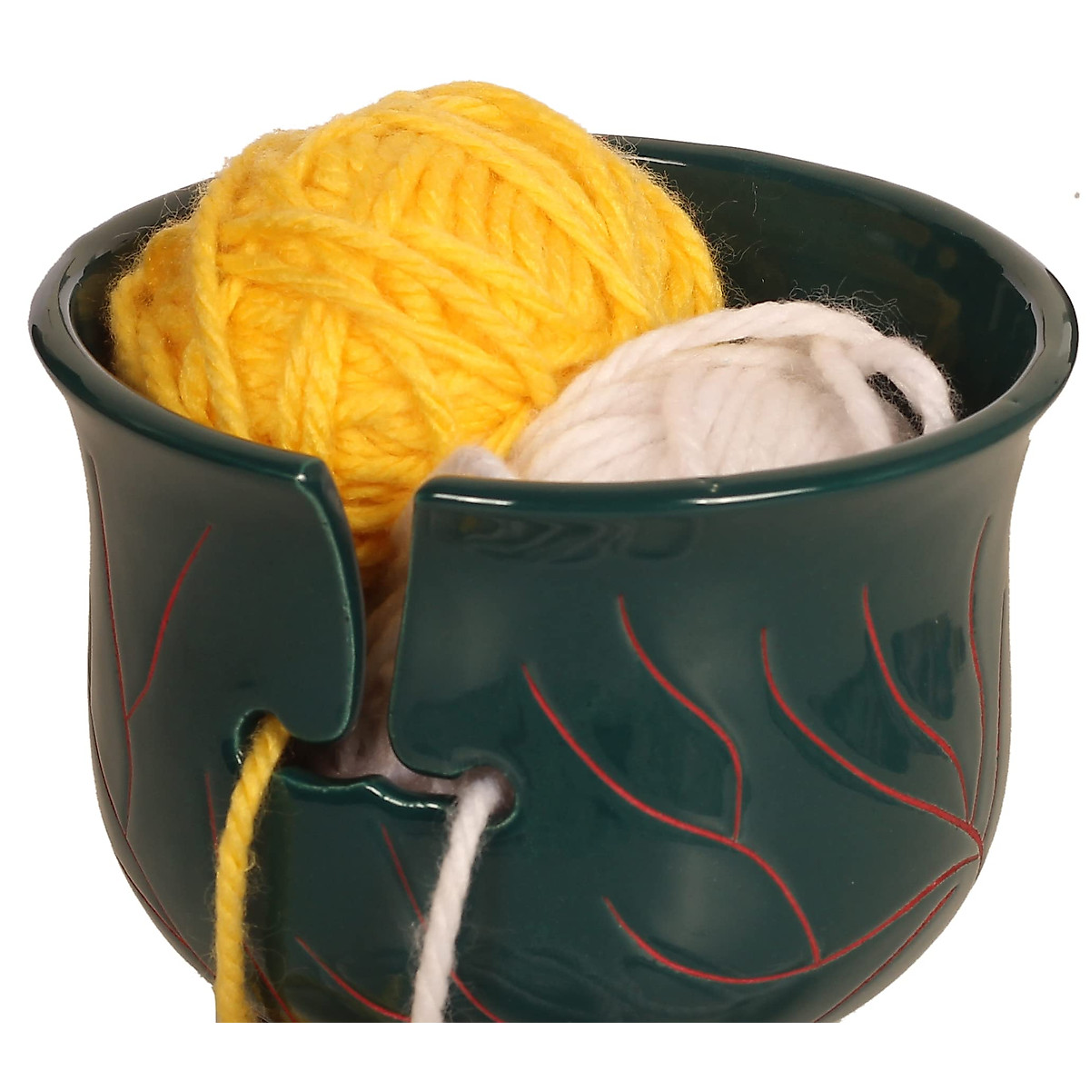 ABHANDICRAFTS Ceramic Yarn Bowl for Knitting – Large Yarn Holder, Crochet Storage, Perfect Funny Gift for Knitters
