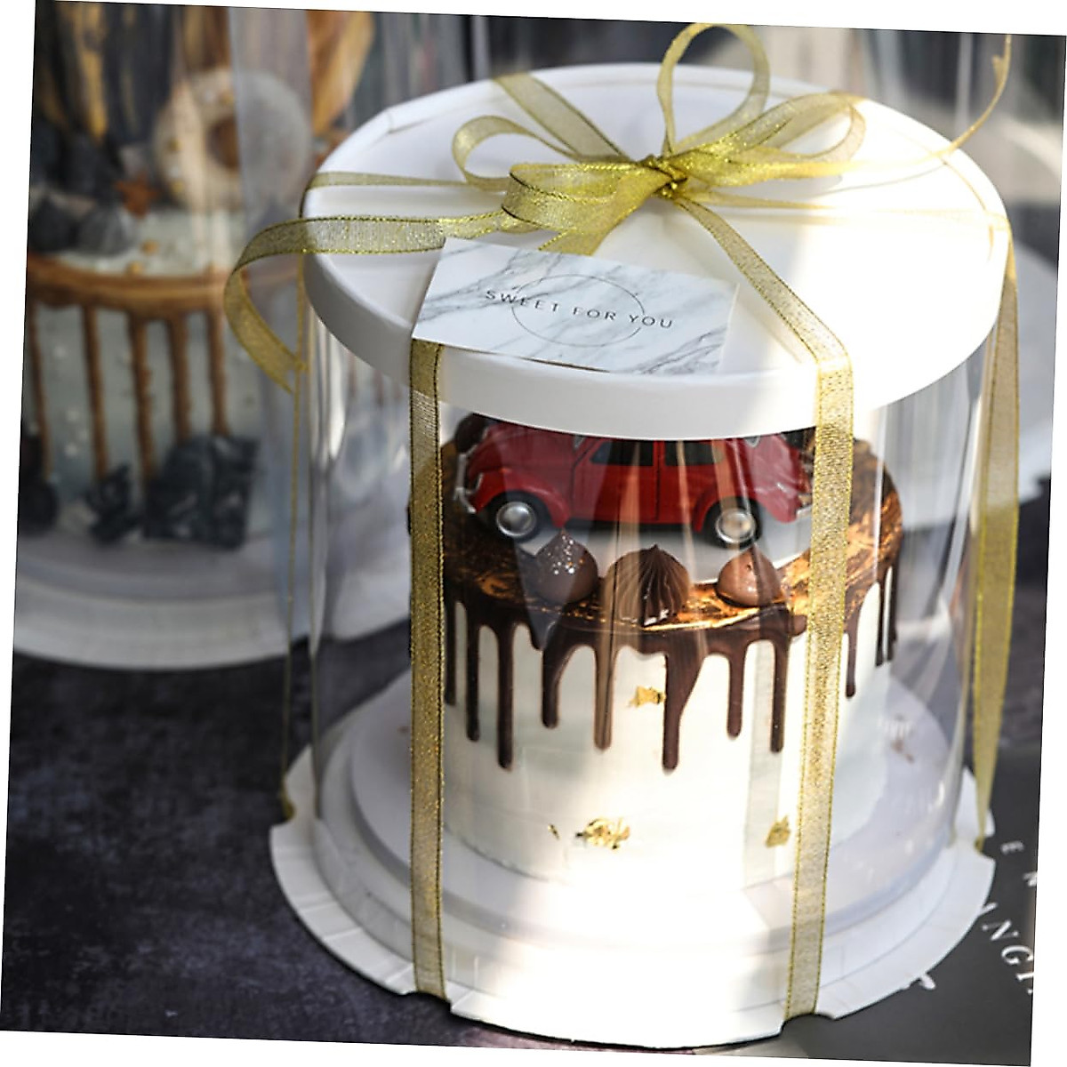 Baluue 2pcs Box Bakery Boxes Material Round Cake Storage Cake Packaging Box for Party Home