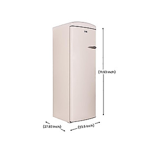 8.3 cu. ft. Freestanding Frost Free Retro Upright freezer with FAST FREEZE, adjustable temp control in Cream