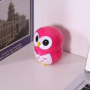 Cute Owl Shape Kitchen Manual Timer Mechanical Home Cooking Counters Clock Alarm Clock Portable Alarm Clock Kitchen Cooking Tool(Rose)