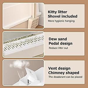 Cat Litter Box with Lid,Fully Enclosed Leak-Proof Urine Litter Box for Small Cats Approx 10Lbs,Handy Litter Scoop,Replaceable Closed/semi-Closed/Open Clamshell Litter Box