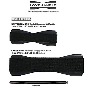 Universal Grip for Most Smartphones, Mini Tablets and Cases, Green Colored Base with Black Strap, LH-01Green