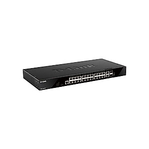 D-Link 28-Port Gigabit Ethernet Switch, Next-Gen Layer 3 Stackable Smart-Managed, 24x Ports, 2X 10GBase-T, 2X 10G SFP+ Ports (DGS-1520-28)
