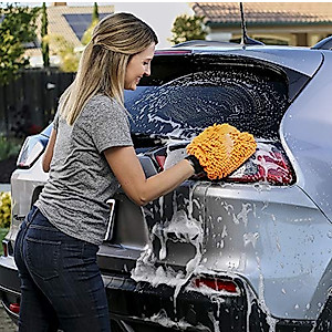 Microfiber Car Wash Mitt by Armor All, Noodle Tech Car Wash Glove for Clean Cars, Trucks, Motorcycles, 1 Each