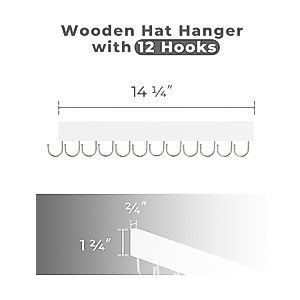 StorageWorks Belt Organizers for Wall, Wooden Belt Holder, Belt Storage with 12 Hooks, Tie Rack Wall Mounted, Belt and Tie Organizer for Closet, White, 2 Pack