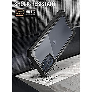 Poetic Guardian Case for Motorola Moto G 5G 6.5" (2022), [6FT Mil-Grade Drop Tested] Full-Body Hybrid Shockproof Bumper Cover with Built-in Screen Protector, Black/Clear