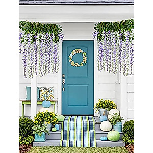 Gldmaoer 12 Pack 1 Piece 3.6 Feet Artificial Fake Wisteria Vine Ratta Hanging Garland Silk Flowers String Home Party Wedding Decor.