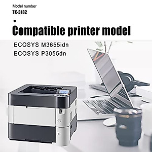 1 Pack Black TK-3182 TK3182 1T02T70US0 Toner Cartridge Replacement for Kyocera ECOSYS M3655idn P3055dn -by Ferruprint