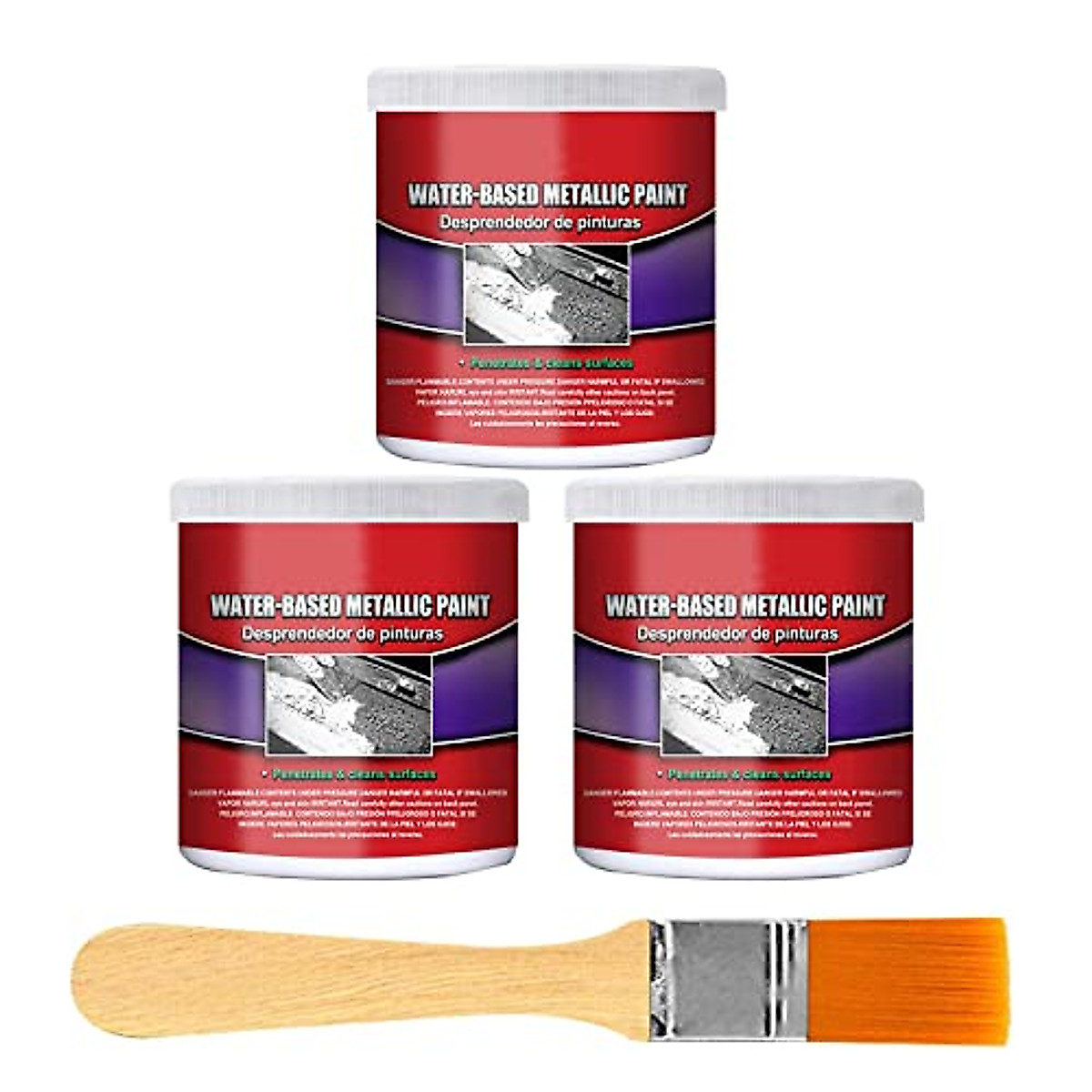 Fractionk Water-Based Metal Rust Remover, Multi Purpose Anti-Rust Rust Remover Repair Protect, Car Chassis Rust Converter, Maintenance Cleaning Rust Dissolver for Car, with Brush (3pcs)